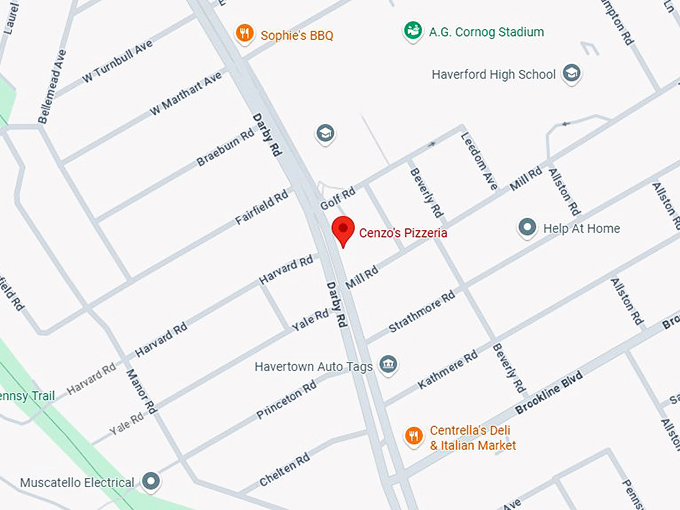 16. cenzo's pizzeria map