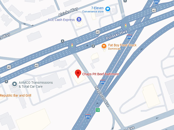 16. chaps pit beef baltimore map