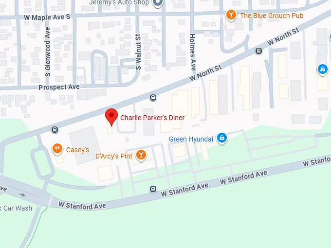 16. charlie parker's diner map