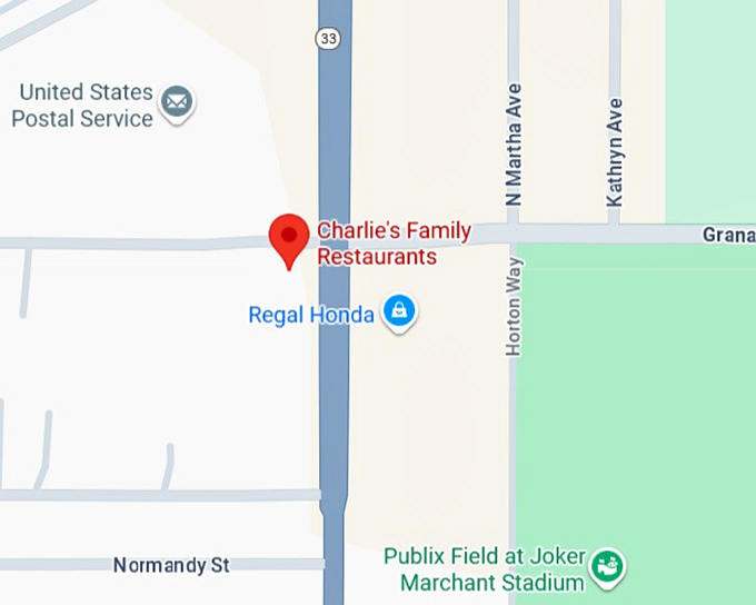 16. charlie's family restaurant map