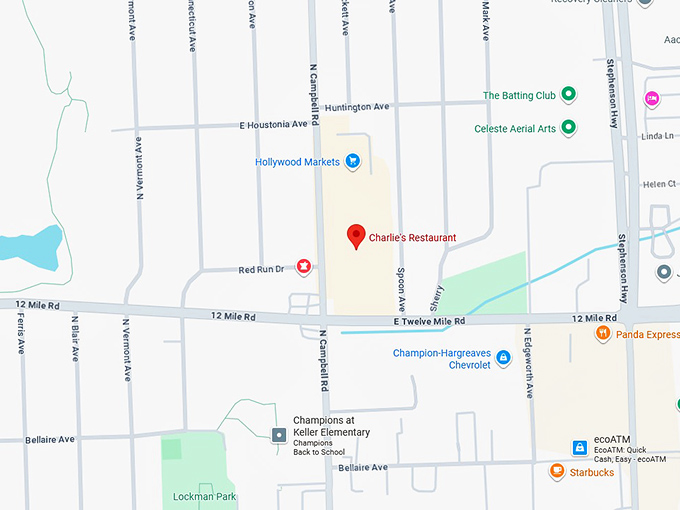 16. charlie&rsquo;s restaurant map