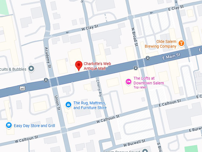 16. charlotte's web antique mall map