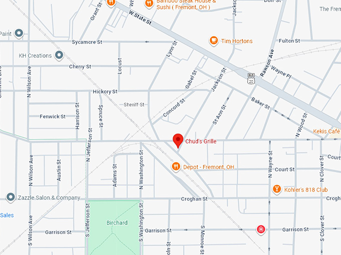 16. chud's grille map