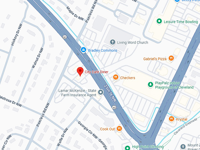 16. city cafe diner map