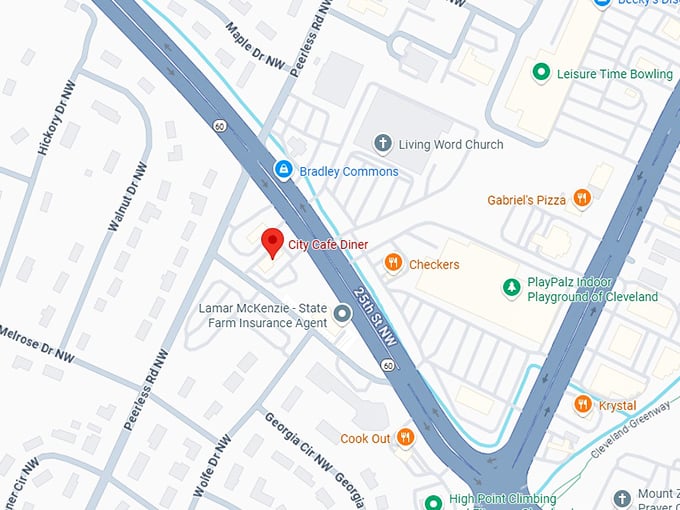 16. city cafe diner map