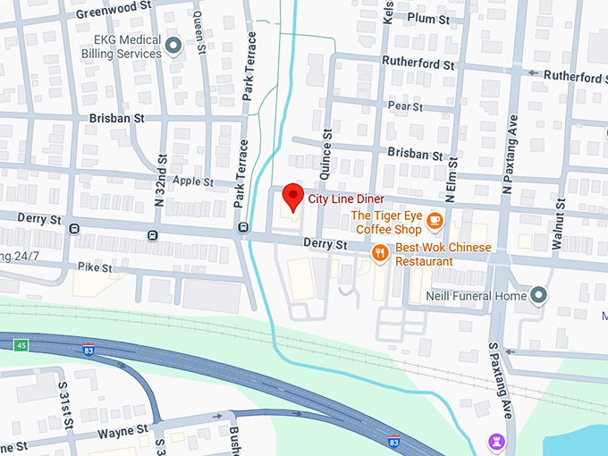 16. city line diner map