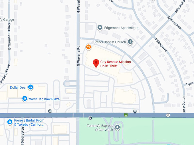 16. city rescue mission uplift thrift map