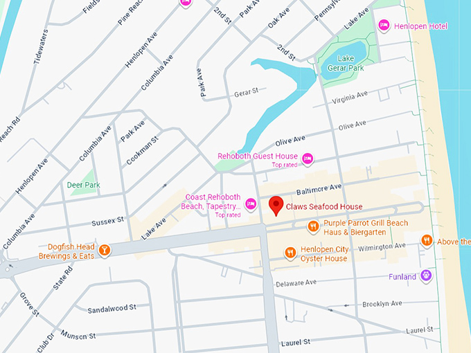 16. claws seafood house map