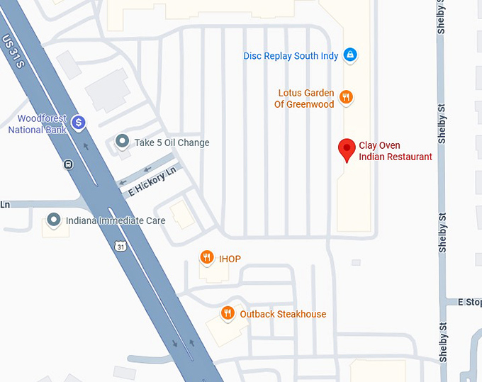 16. clay oven indian restaurant map