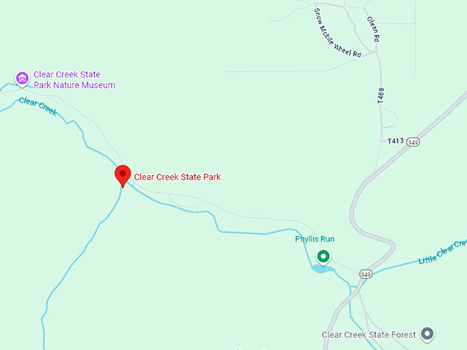 16. clear creek state park map