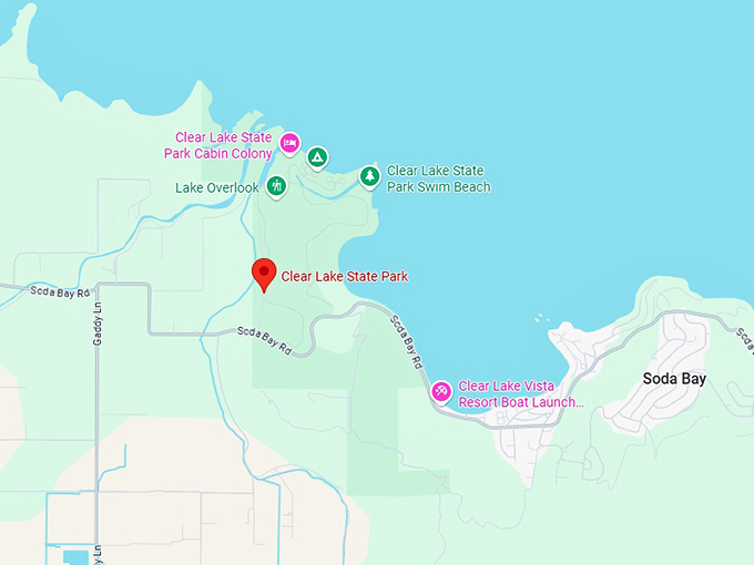 16. clear lake state park map