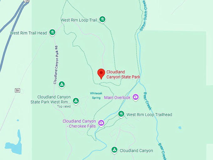 16. cloudland canyon state park map