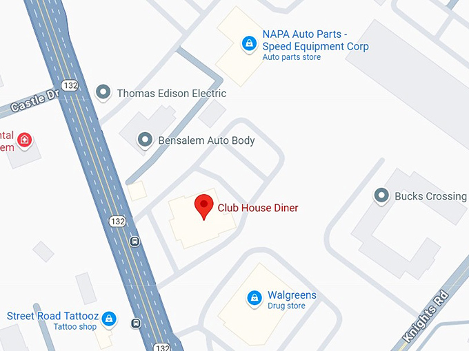 16. club house diner map