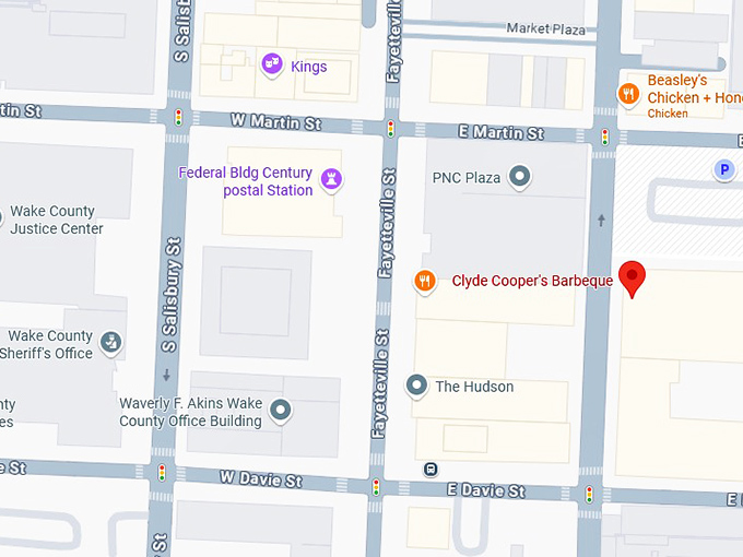 16. clyde cooper's barbeque map