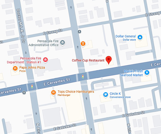 16. coffee cup restaurant map