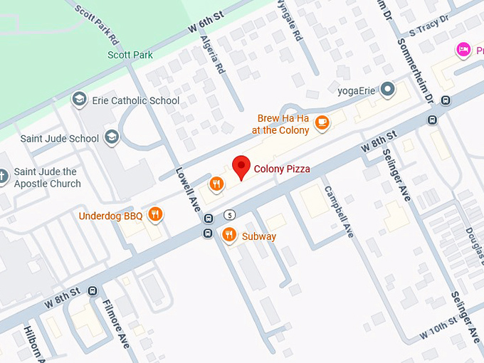 16. colony pizza map