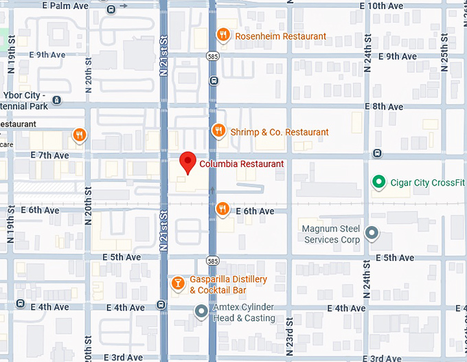 columbia restaurant map