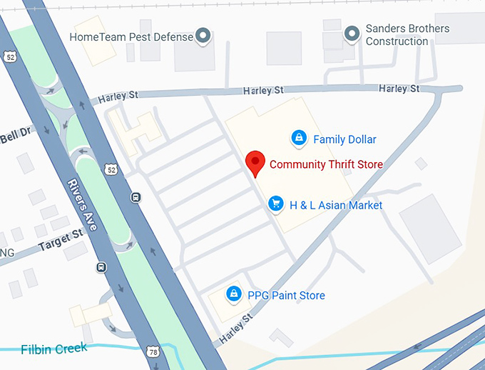 16. community thrift store map