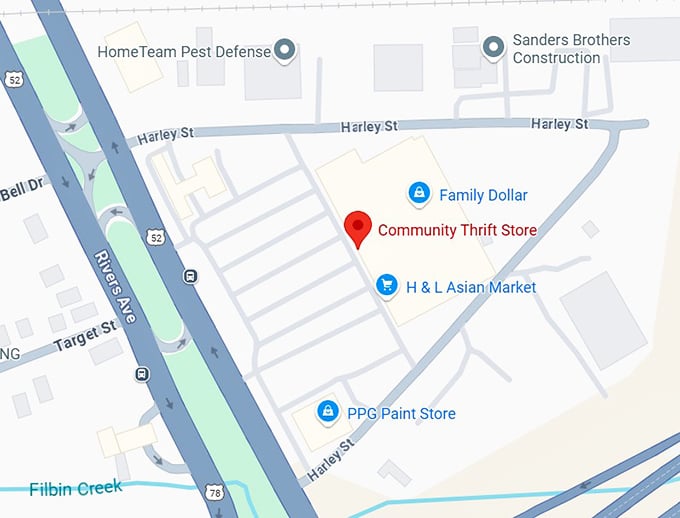 16. community thrift store map