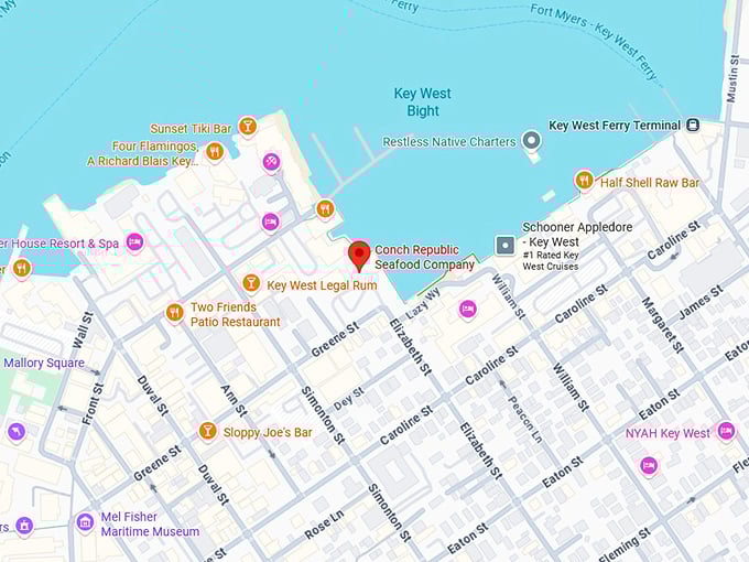 16. conch republic seafood company map