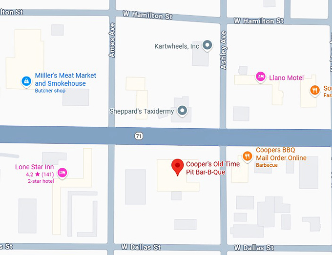 16. cooper's old time pit bar b que map