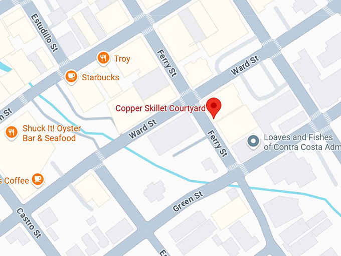 16. copper skillet courtyard map