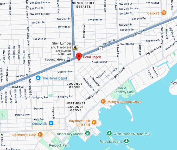 coral bagels map