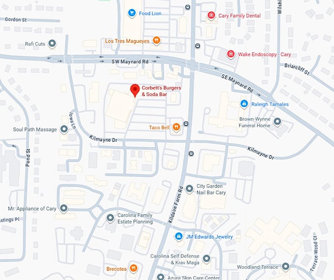 16. corbett's burgers & soda bar map