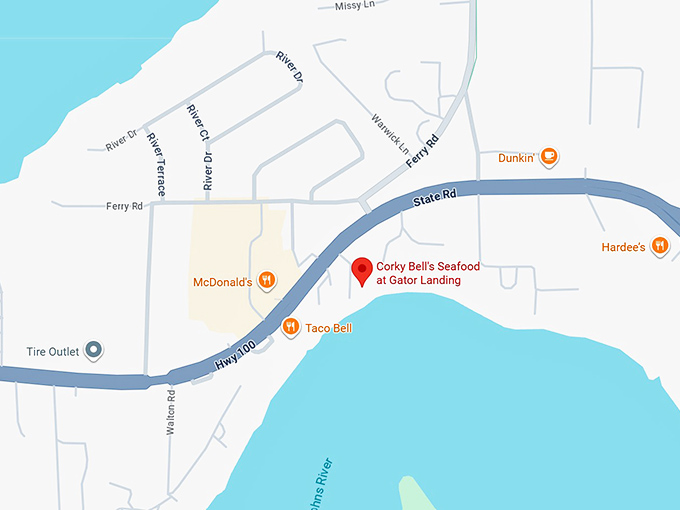 16. corky bell's seafood at gator landing map