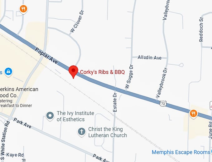 16. corky's ribs & bbq map