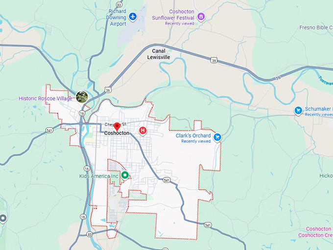 16. coshocton oh map