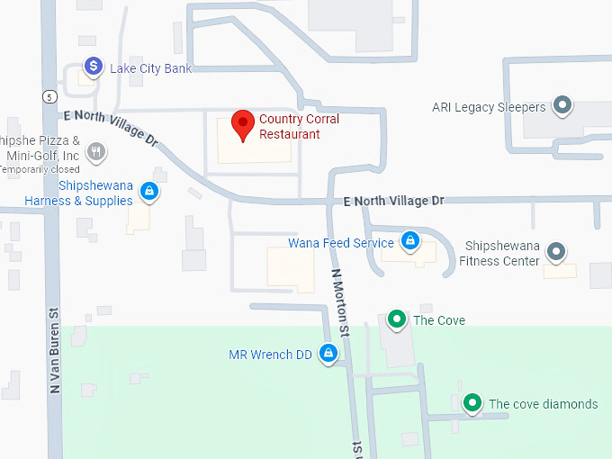 16. country corral restaurant map