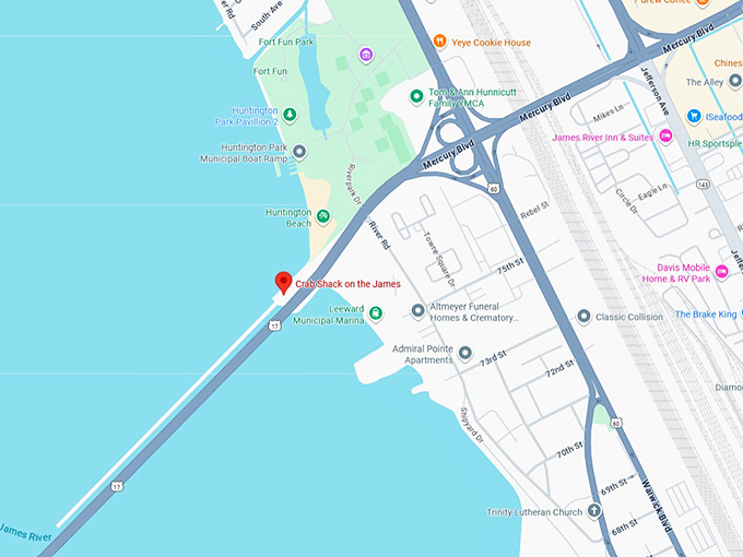 16. crab shack on the james map