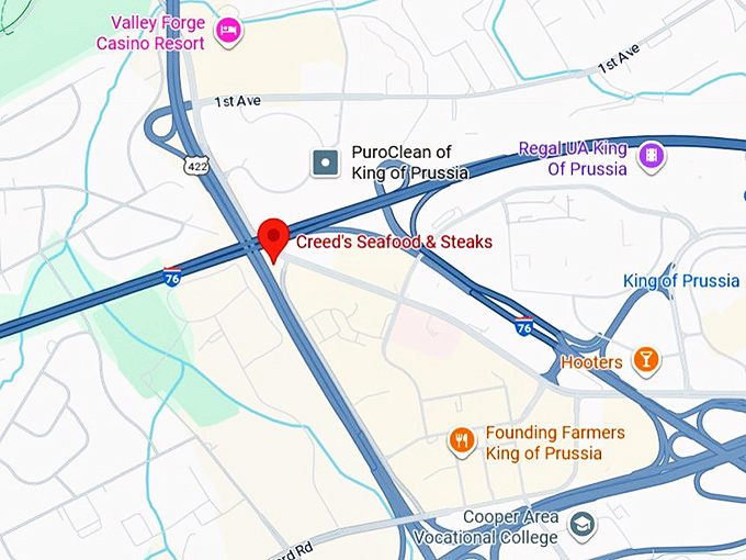16. creed's seafood & steaks map