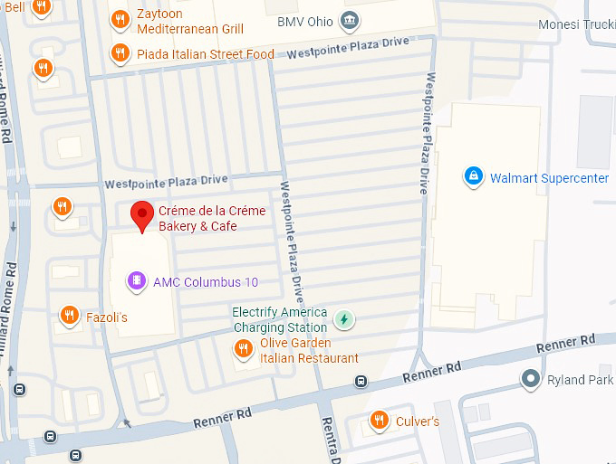 16. créme de la créme bakery café map