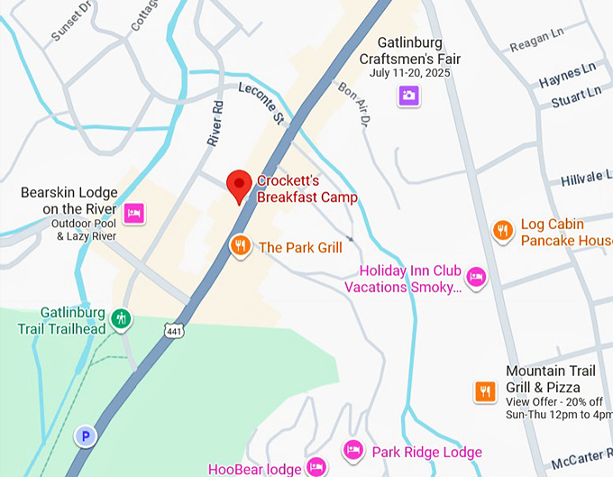 crockett's breakfast camp map