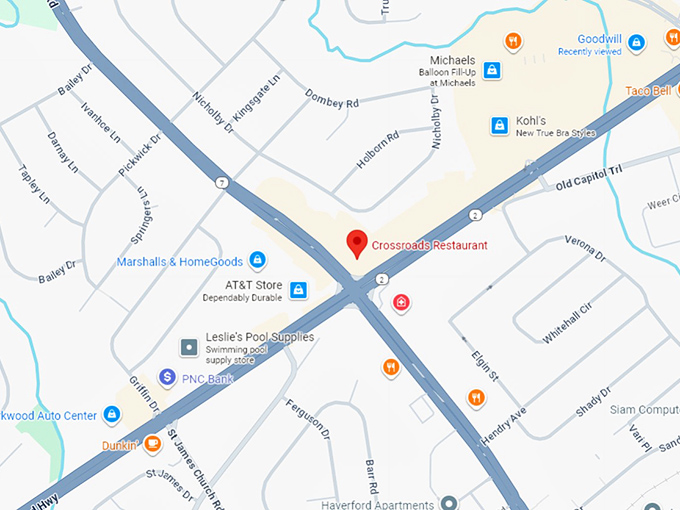 16. crossroads restaurant map