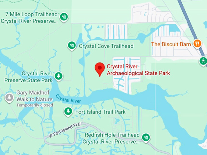 16. crystal river archaeological state park map