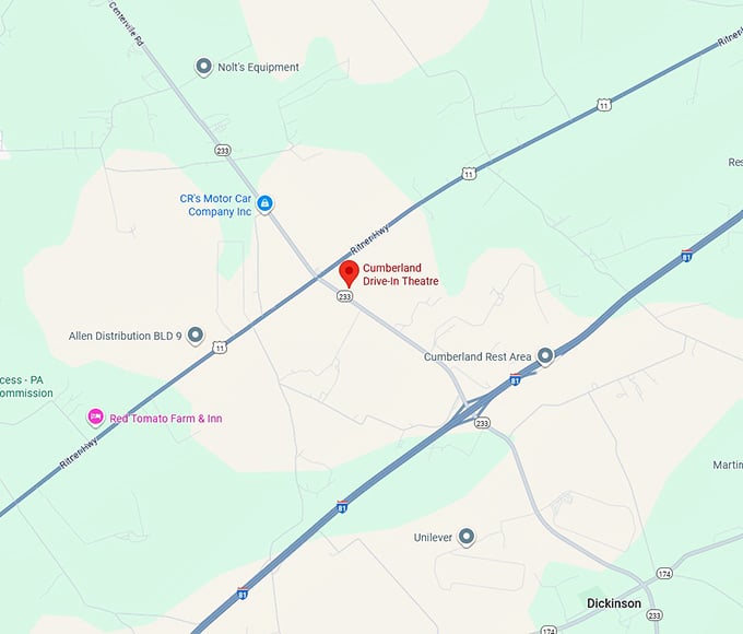 16. cumberland drive in theatre map