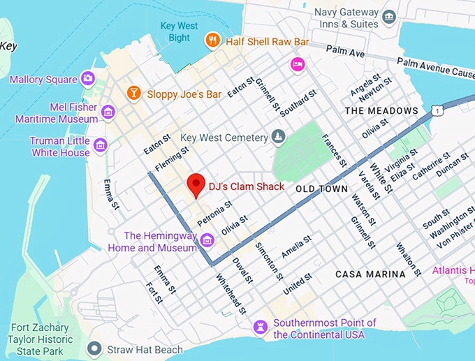 16. dj's clam shack map