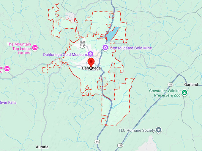 16. dahlonega, ga map