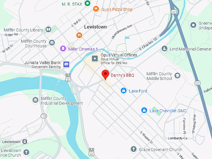 16. danny's bbq lewistown map