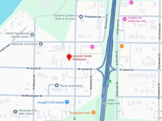 16. darrow's family restaurant map