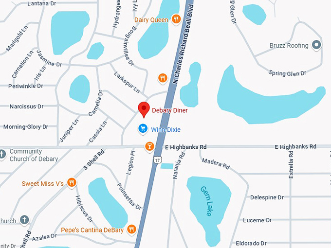 16. debary diner map
