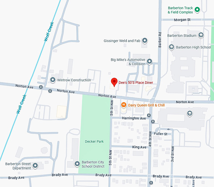 16. dee's 50's place diner map