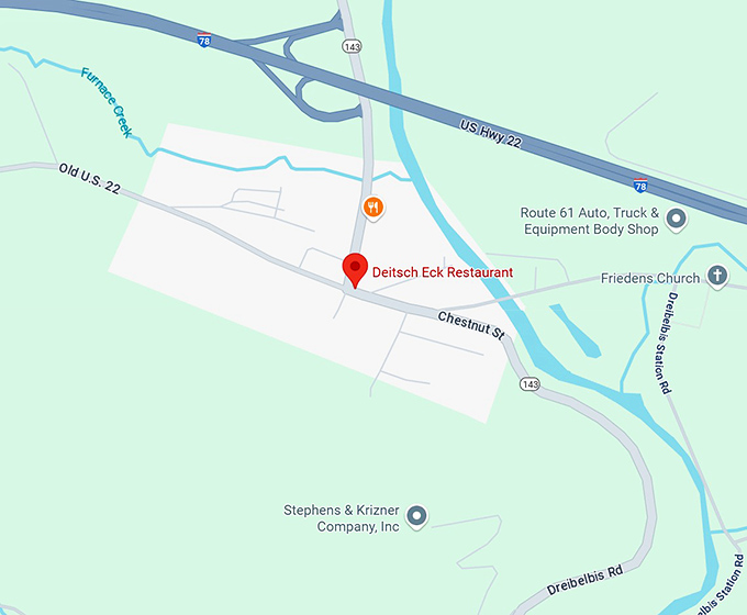 16. deitsch eck restaurant map