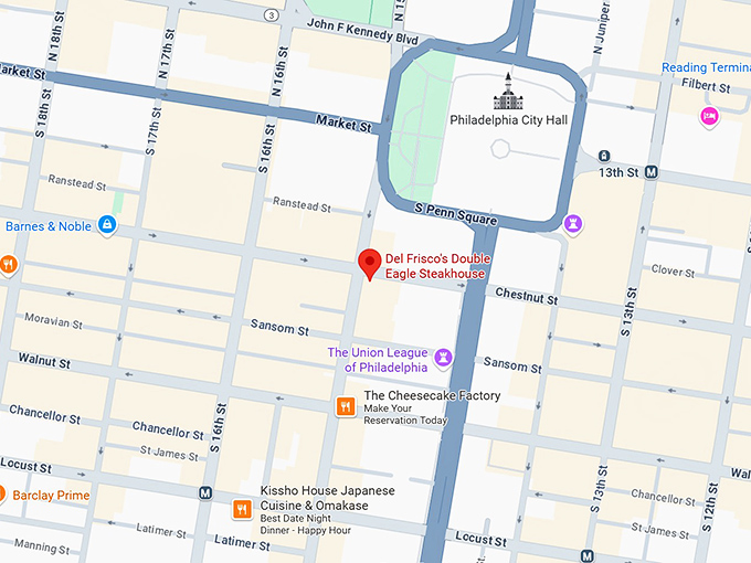 del frisco's double eagle steakhouse map