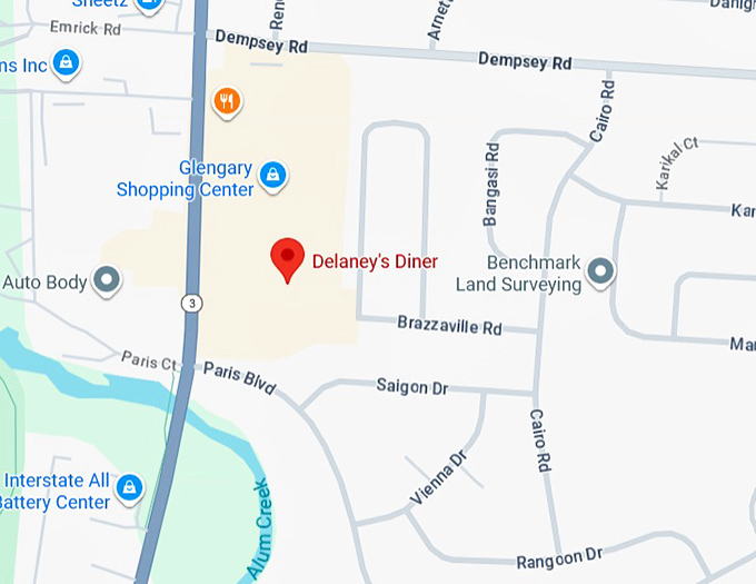 16. delaney’s diner map