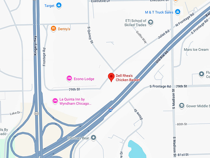 dell rhea's chicken basket map