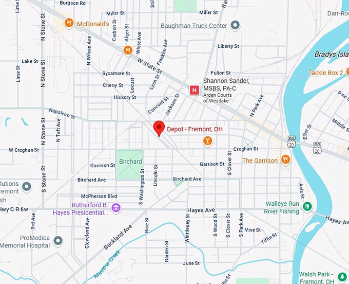 16. depot fremont, oh map
